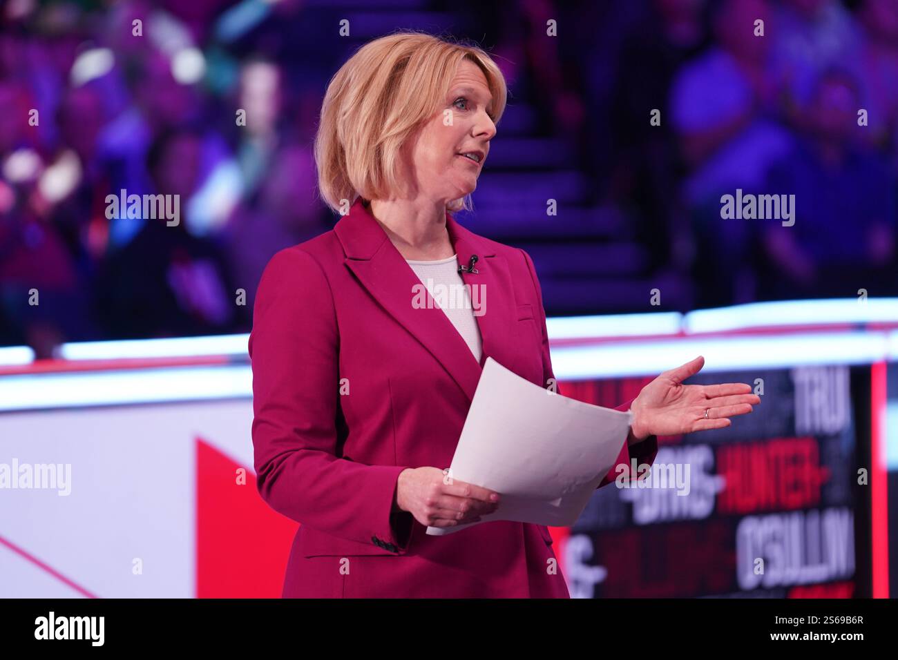 London, UK. 16th Jan, 2025. Presenter Hazel Irvine during The Johnstone ...