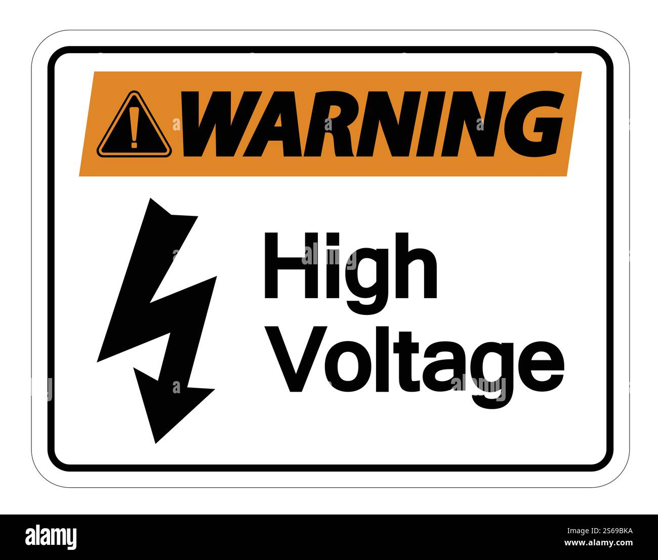 Warning high voltage sign Isolate On White Background,Vector ...