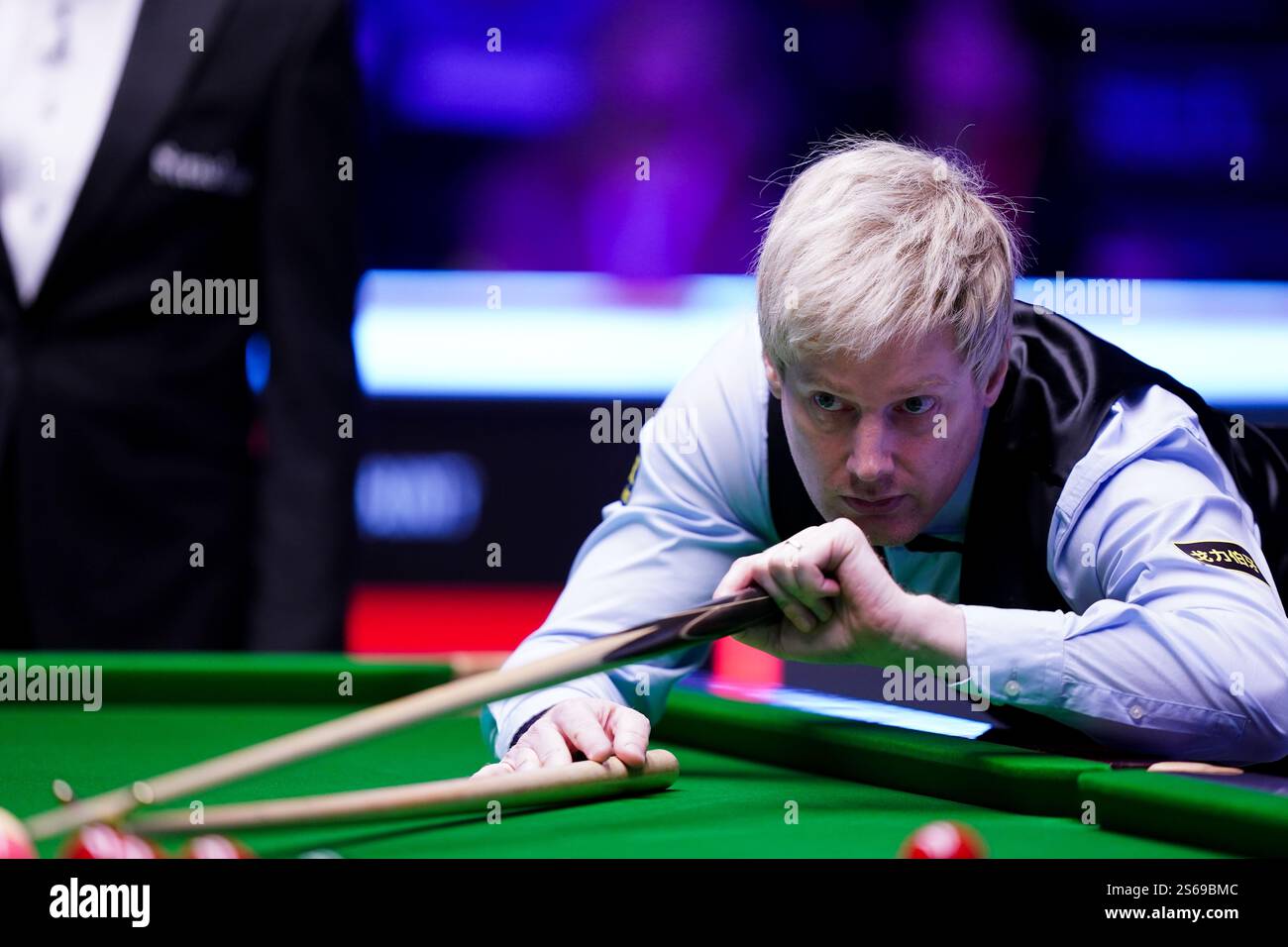 London, UK. 16th Jan, 2025. Neil Robertson during The Johnstone's Paint Masters Snooker 2025 ...