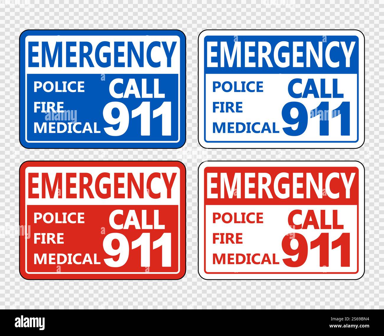 Emergency Call 911 Sign on transparent background Stock Vector Image ...