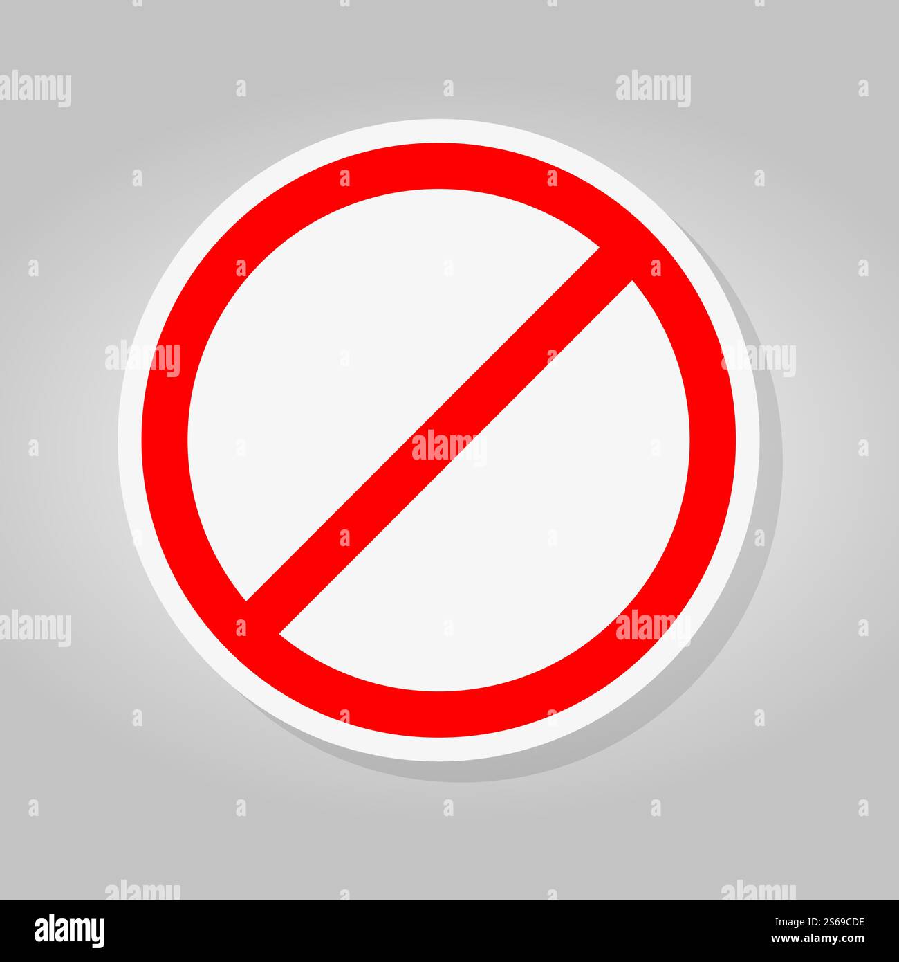 No Sign Empty Red Crossed Out Circle,Not Allowed Sign Isolate On White ...