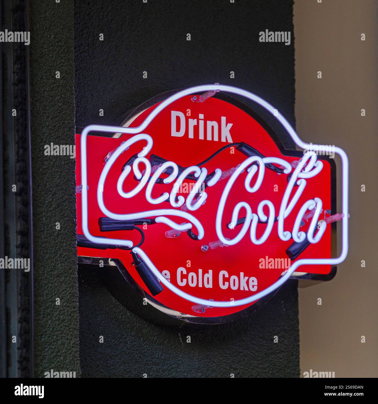 Istanbul, Turkey - October 19, 2023: Retro Style Neons Sign Drink Coca ...