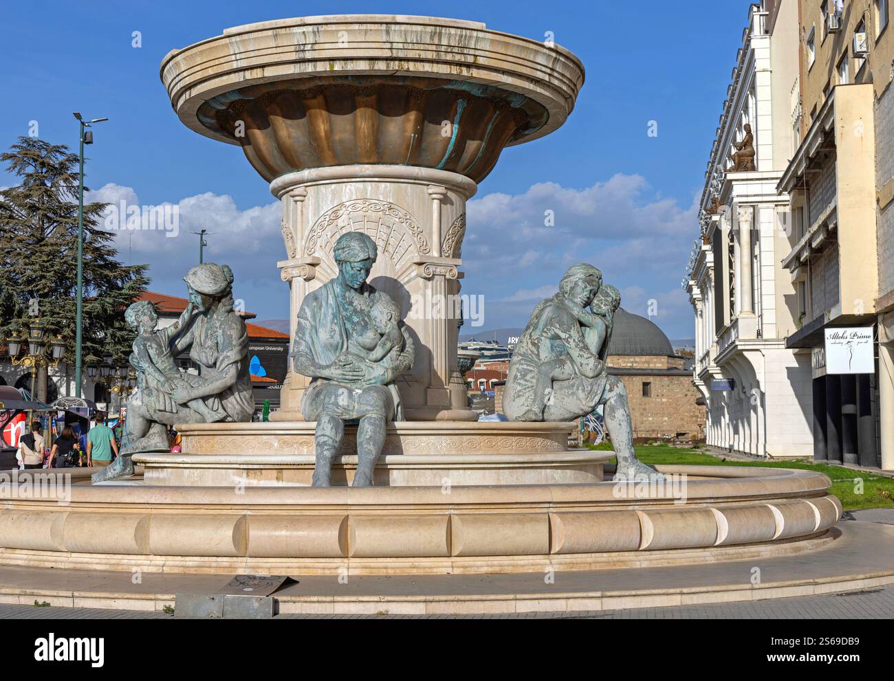 Skopje, North Macedonia - October 23, 2023: Fountain Olympia With ...