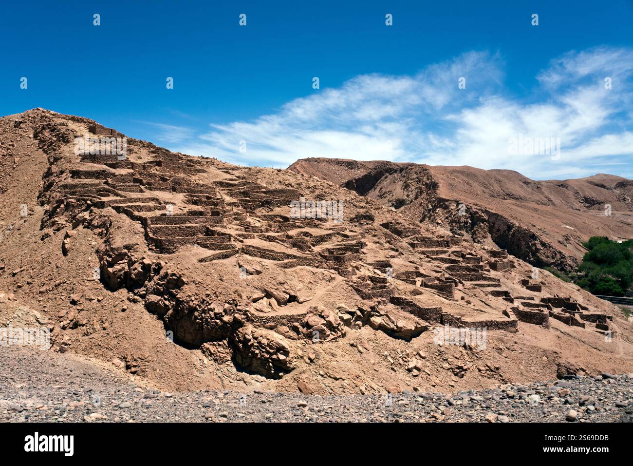 Pukara de Quitor is a hilltop ruin of a pre-Columbian stone fortress ...