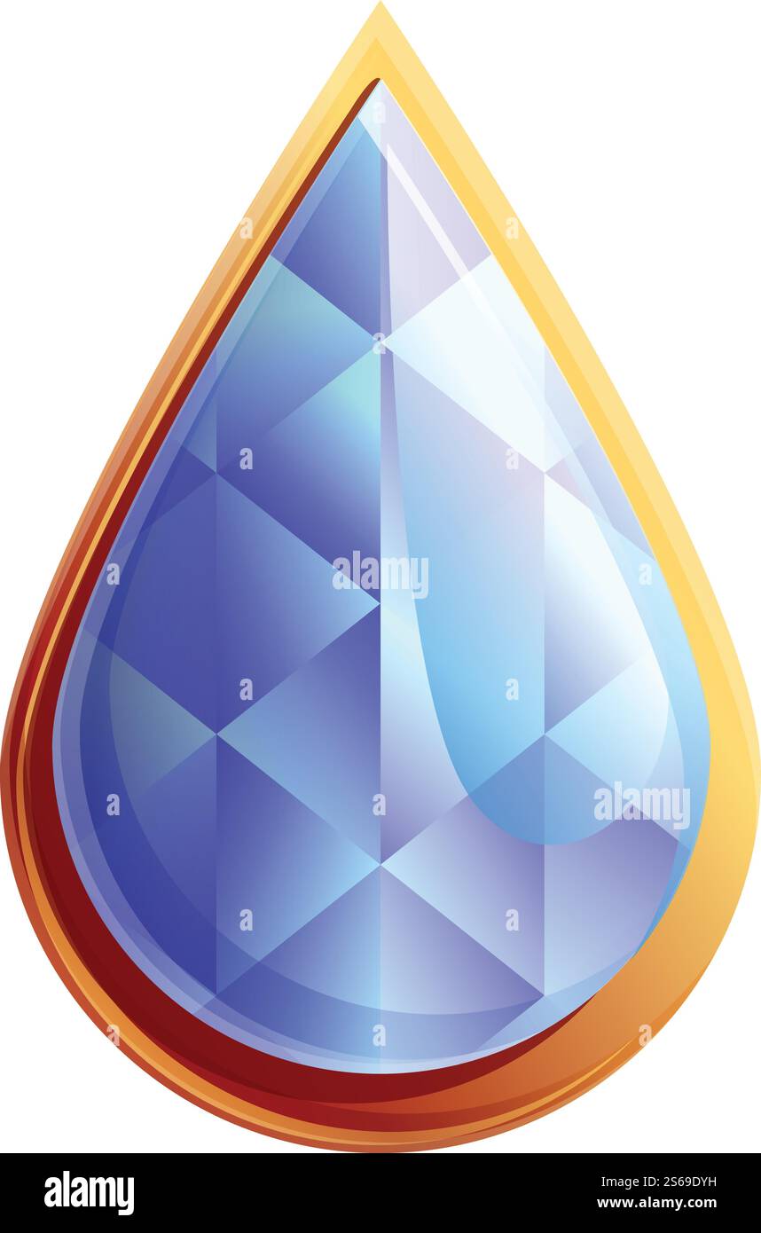 Drop form gemstone icon. Cartoon of drop form gemstone vector icon for ...