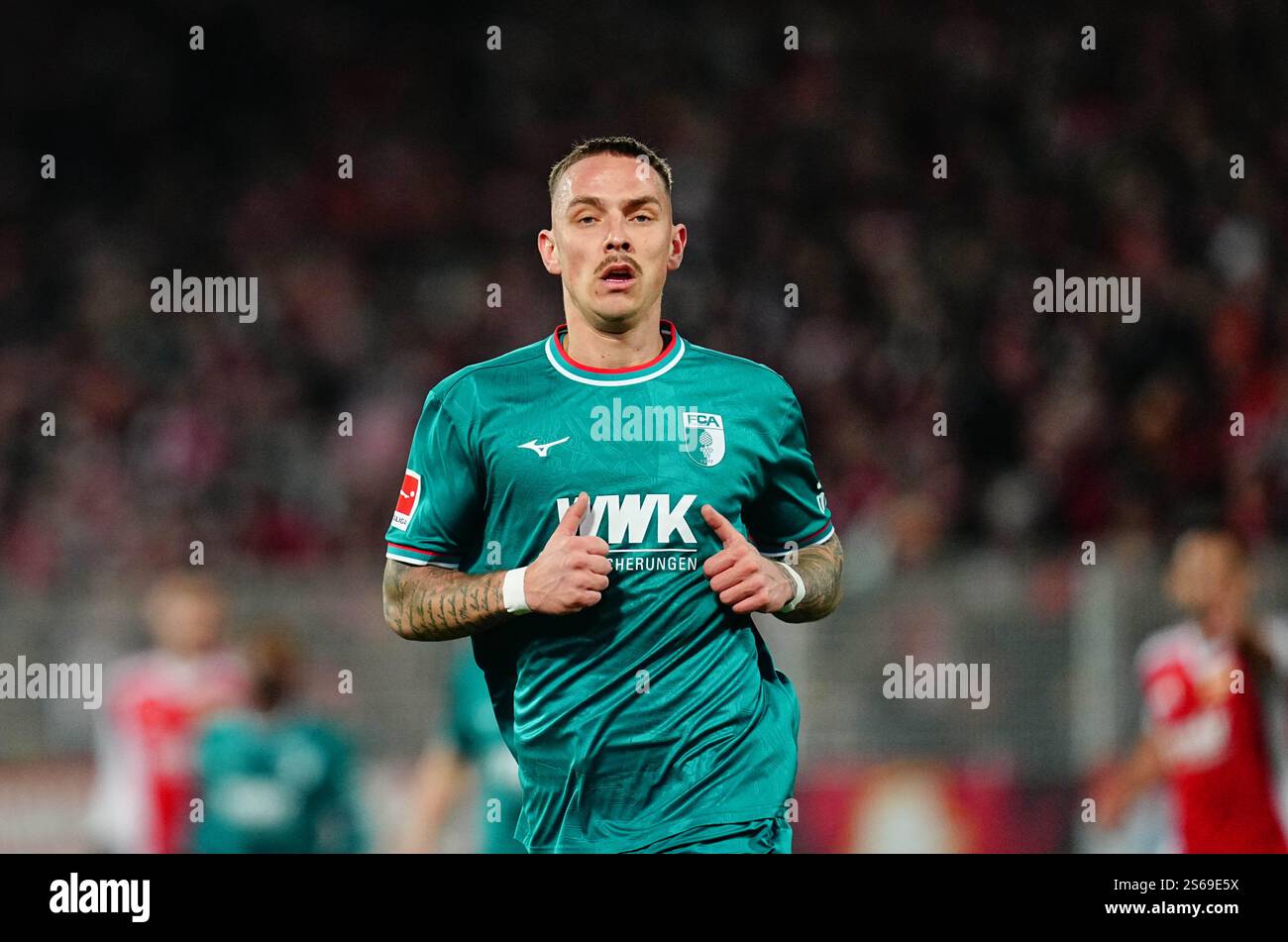 January 15 2025: Phillip Tietz of FC Augsburg looks on during a 1 ...