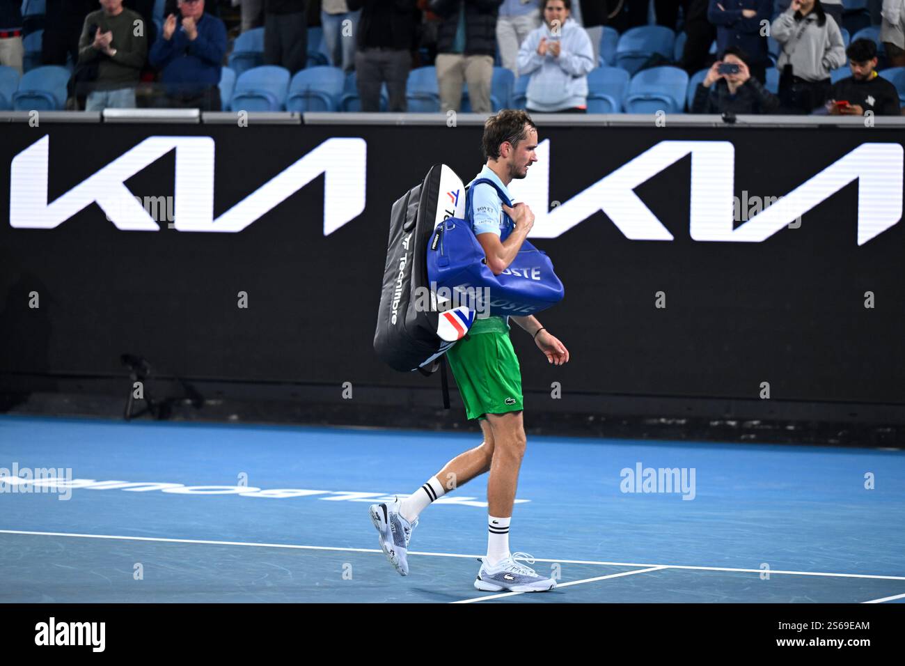 Daniil Medvedev of Russia walks off the court after loosing his round 2 ...