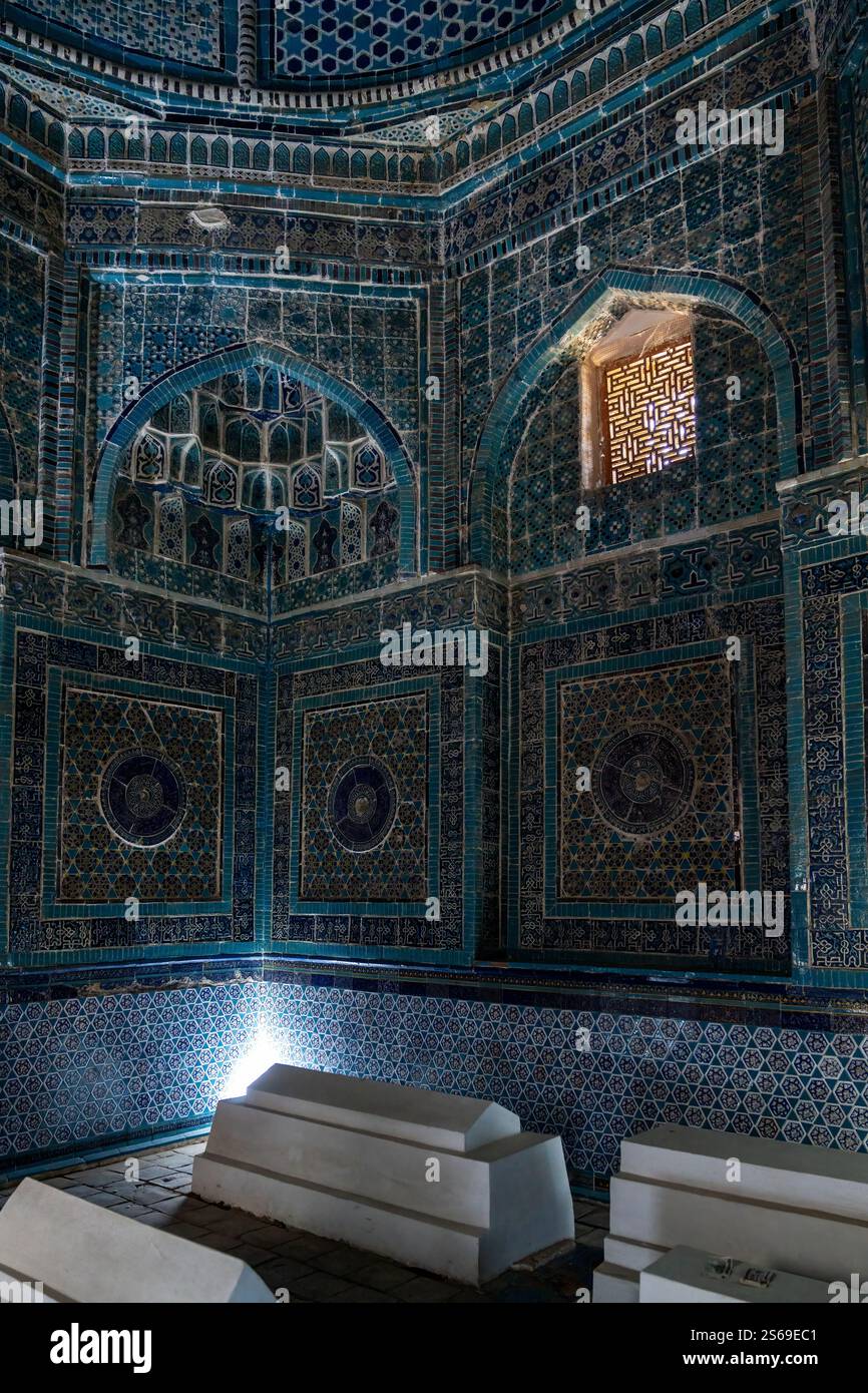 Samarkand, Uzbekistan-august 13, 2023:Inside of Shakhi Zinda necropolis ...