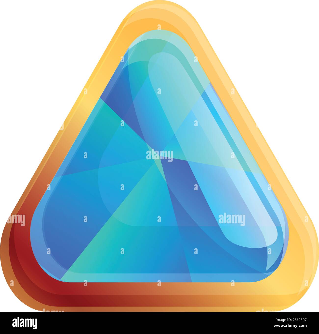 Triangle gemstone icon. Cartoon of triangle gemstone vector icon for ...