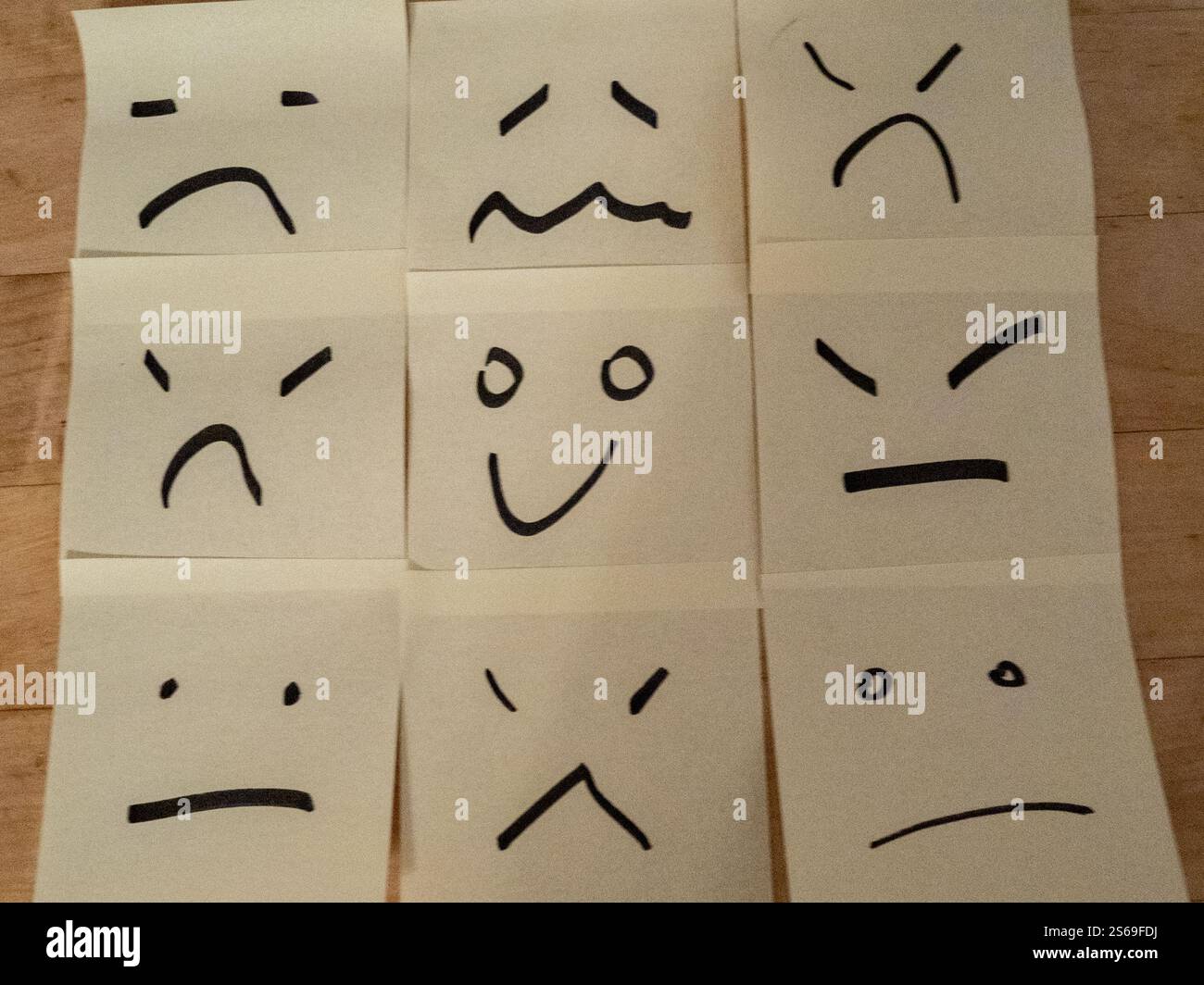 Happy emotional and around sad and angry faces Stock Photo - Alamy