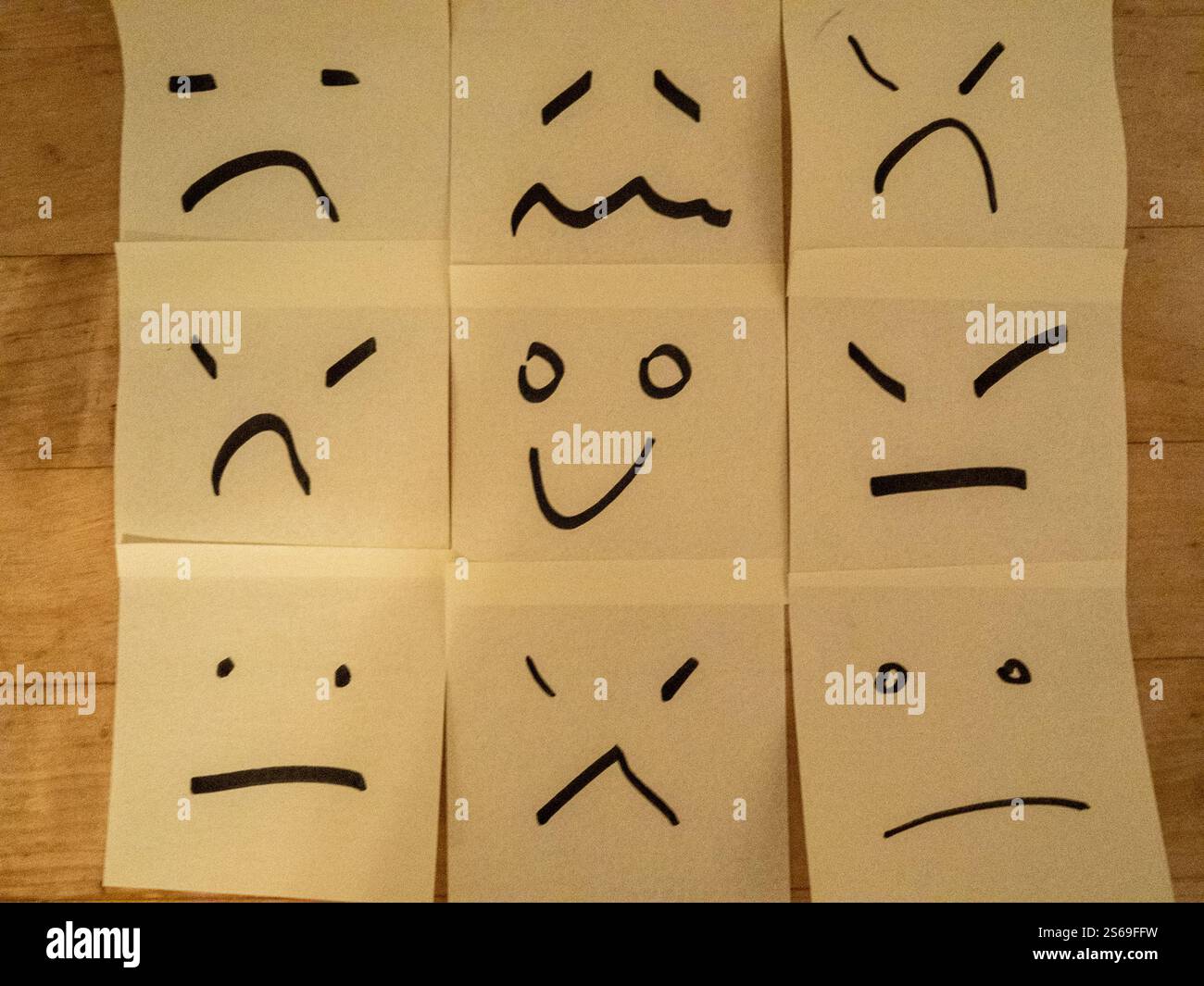 Happy emotional and around sad and angry faces Stock Photo - Alamy