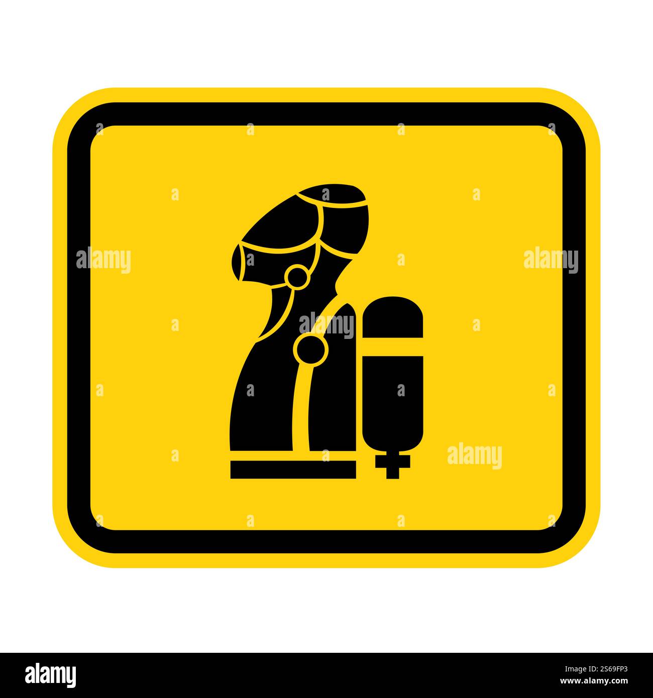 Wear SCBA (Self Contained Breathing Apparatus) Symbol Isolate On White ...