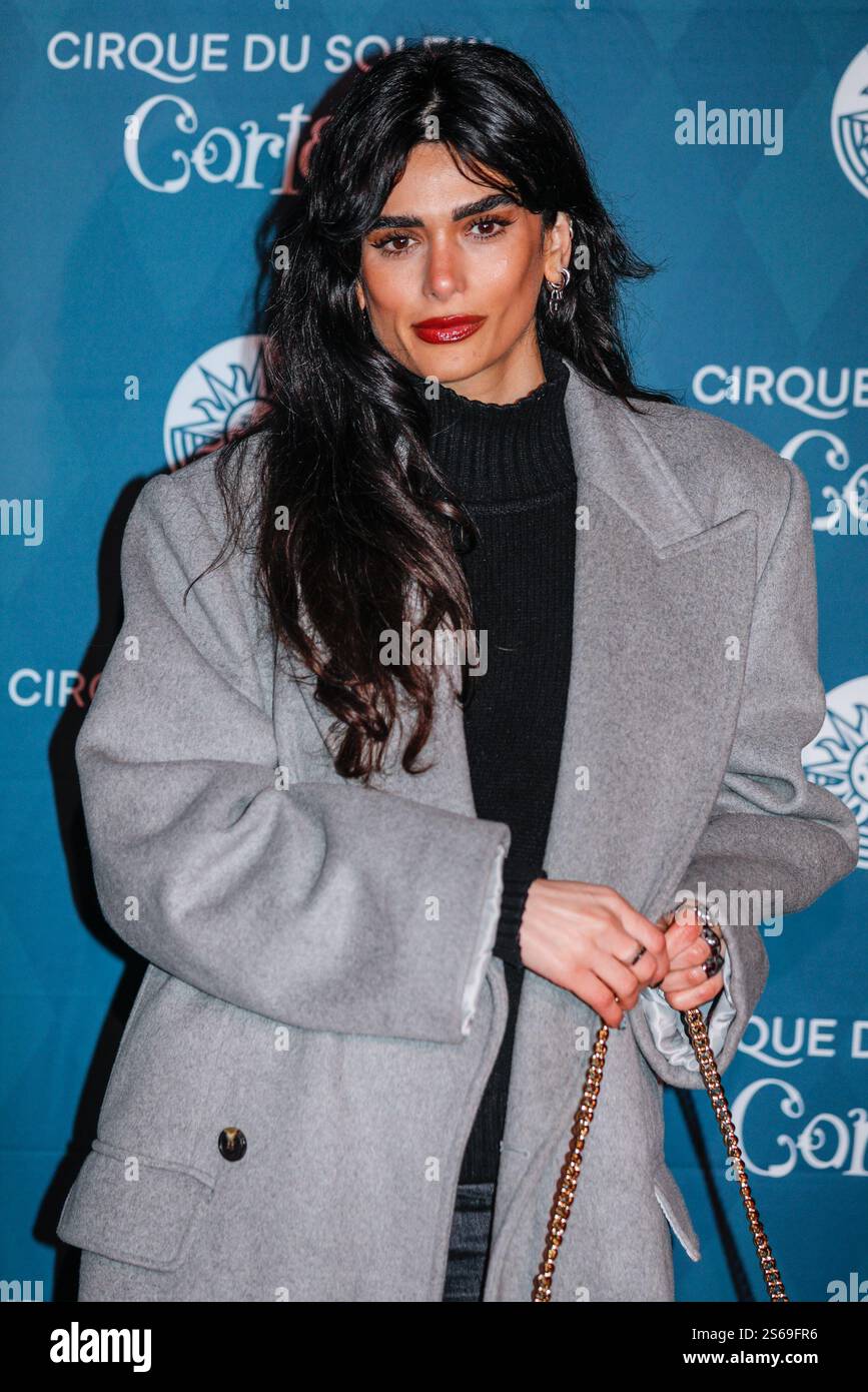 London, UK. 15th Jan, 2025. arriving and posing at the Cirque du Soleil ...