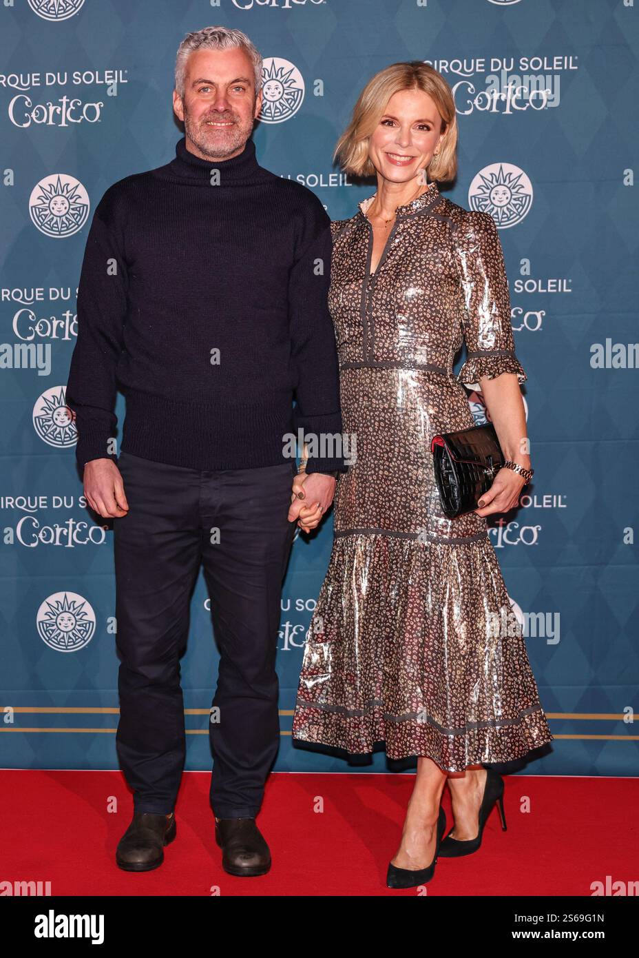 London, UK. 15th Jan, 2025. Emilia Fox, actress, with partner, producer ...