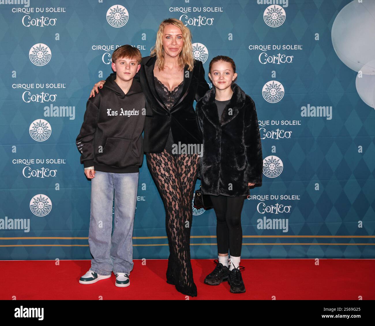 London, UK. 15th Jan, 2025. Laura Hamilton, presenter, and children ...