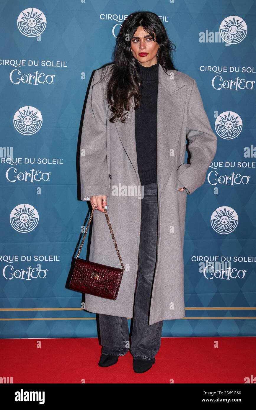 London, UK. 15th Jan, 2025. arriving and posing at the Cirque du Soleil ...