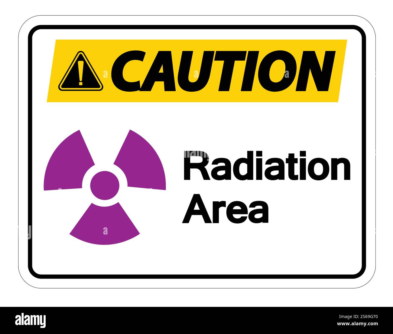 Caution Radiation Area Symbol Sign on white background,Vector ...