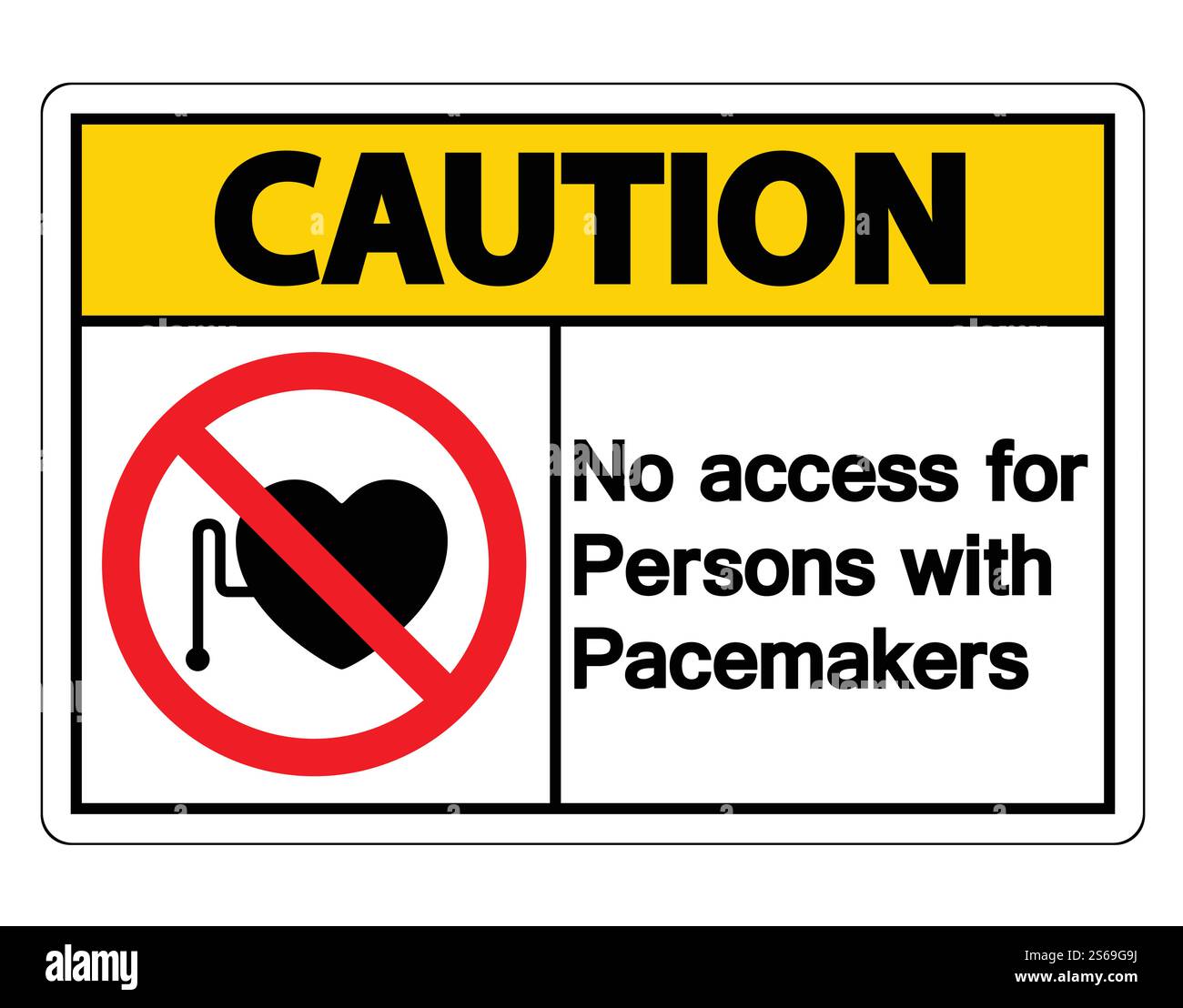 No Access For Persons With Pacemaker Symbol Sign On White Background ...