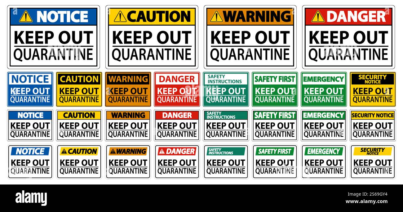 Keep Out Quarantine Sign Isolate On White Background,Vector ...