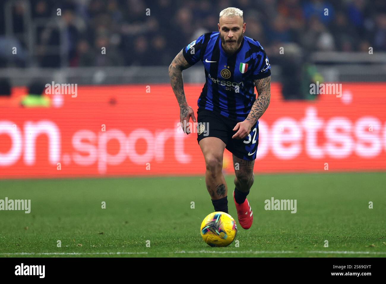 Milano, Italy. 15th Jan, 2025. Federico Dimarco of Fc Internazionale in action during the Serie ...