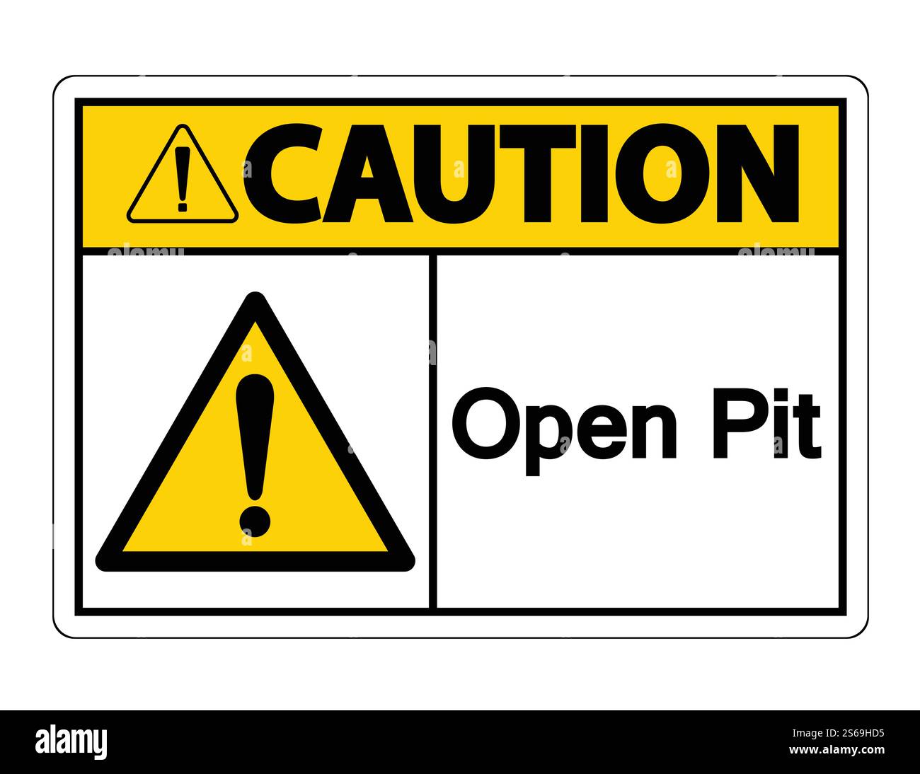 Caution Open Pit Symbol Sign Isolate On White Background,Vector ...