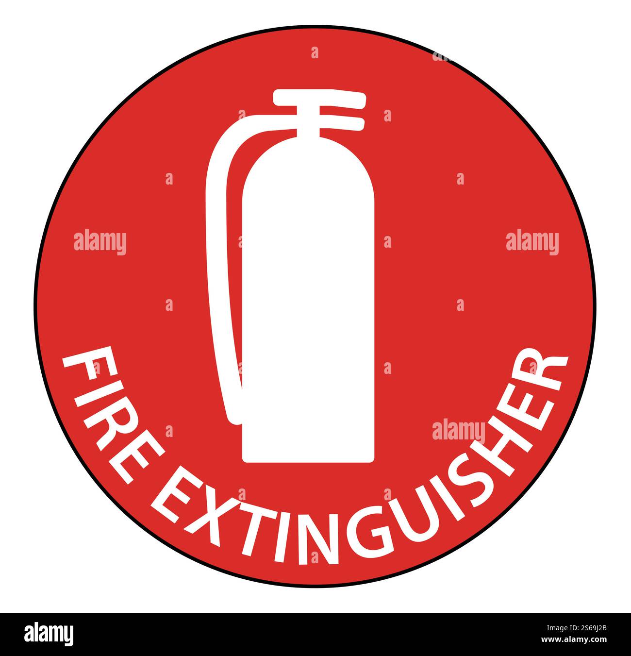 Fire Extinguisher Floor Sign on white background Stock Vector Image ...