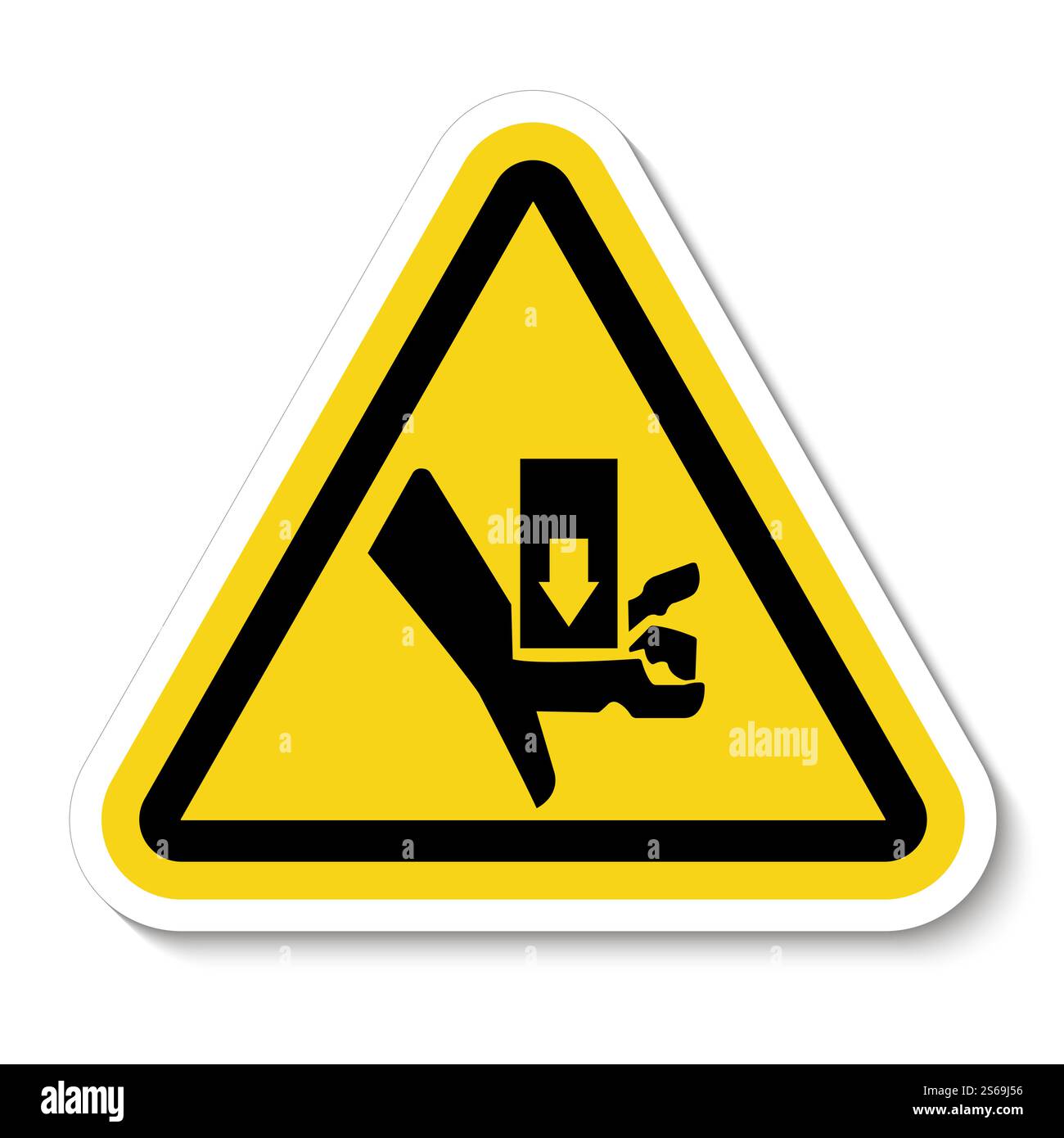 Warning Moving Part Crush and Cut Symbol Sign Isolate On White ...