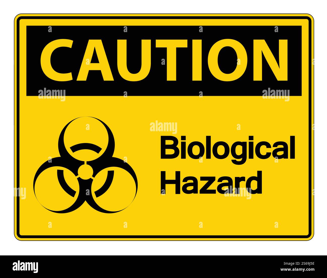 Caution Biological Hazard Symbol Sign on white background,Vector ...