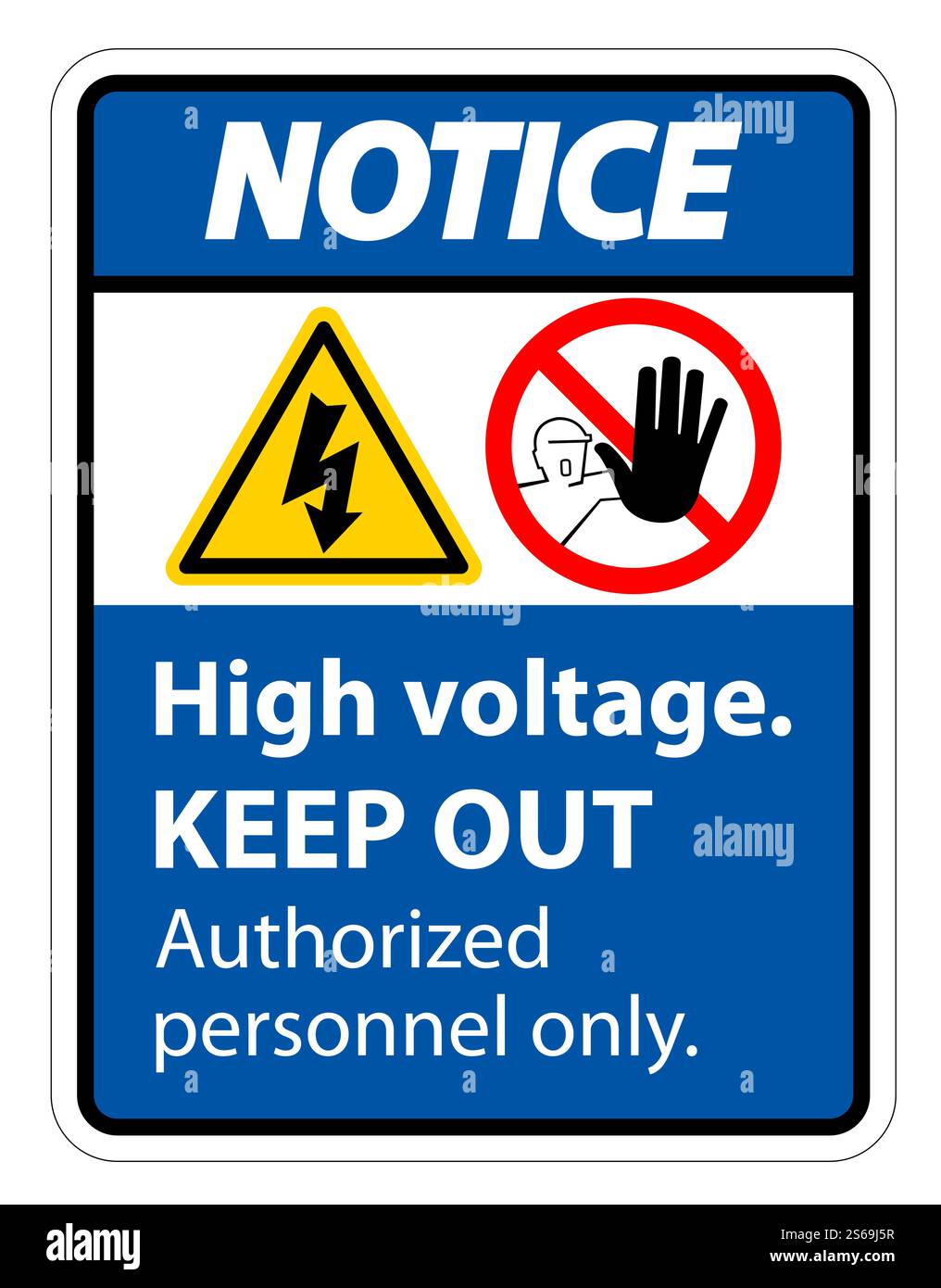 Notice High Voltage Keep Out Sign Isolate On White Background,Vector ...