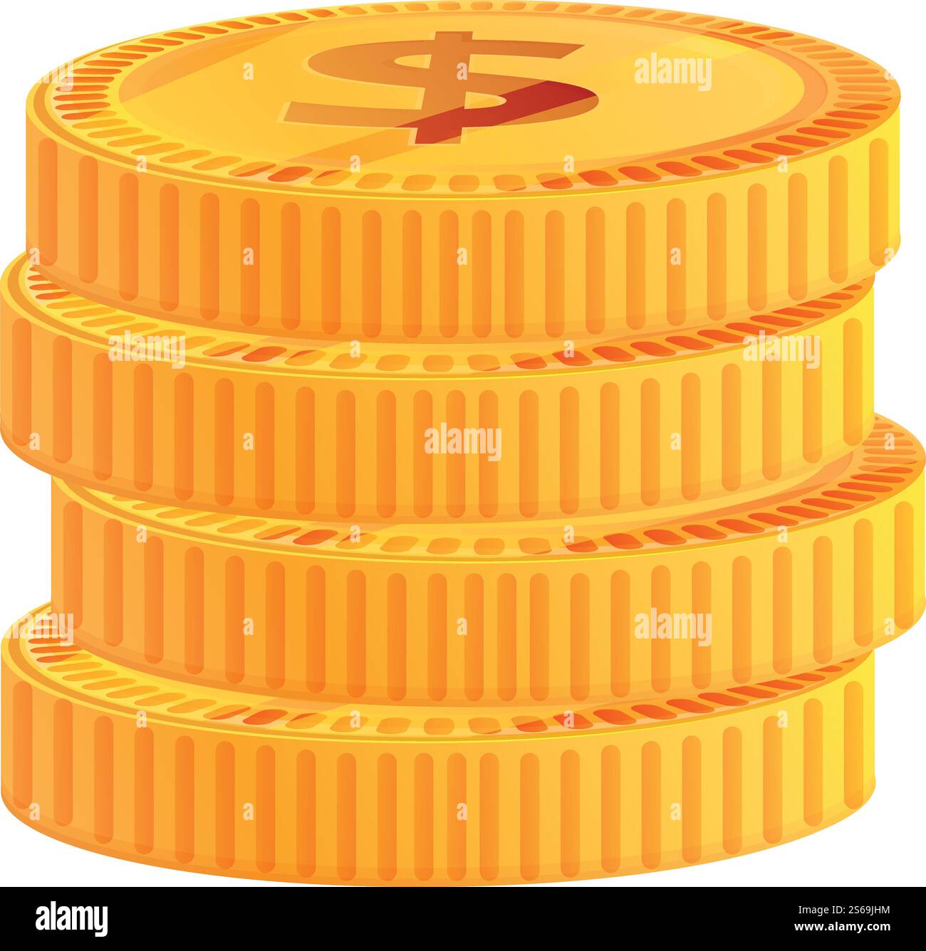 Credit coin stack icon. Cartoon of credit coin stack vector icon for ...