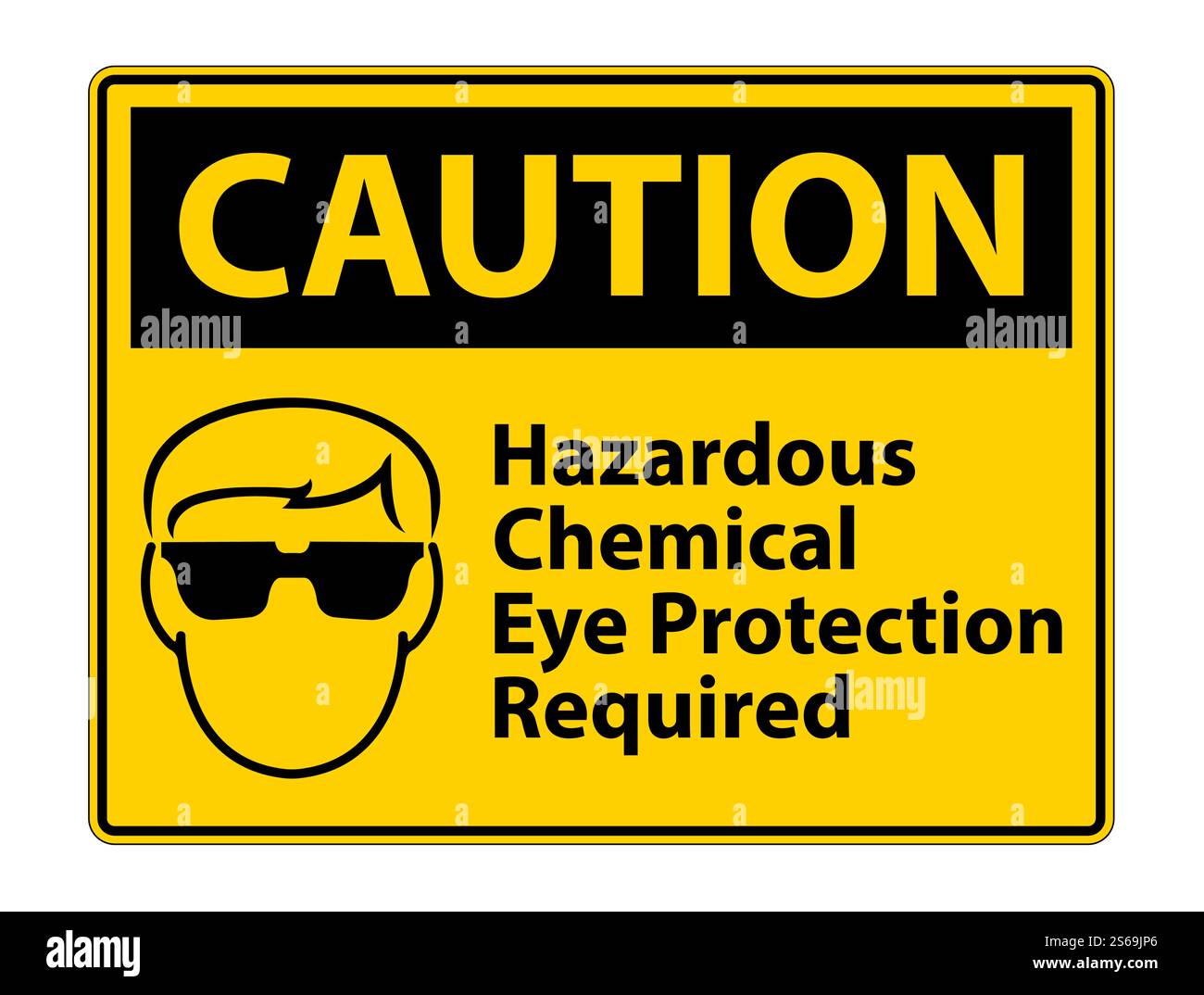Hazardous Chemical Eye Protection Required Symbol Sign Isolate on White ...