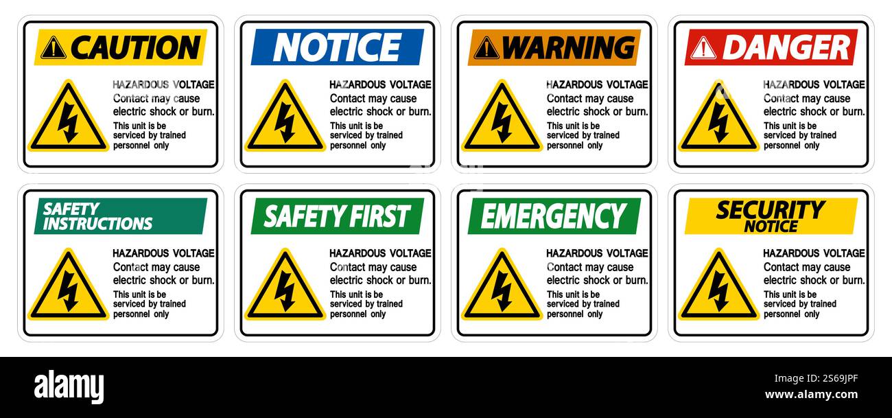 Hazardous Voltage Contact May Cause Electric Shock Or Burn Sign On ...