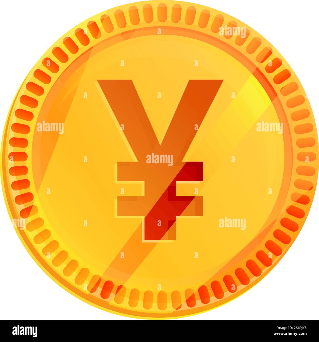 Japanese yen coin icon. Cartoon of japanese yen coin vector icon for ...