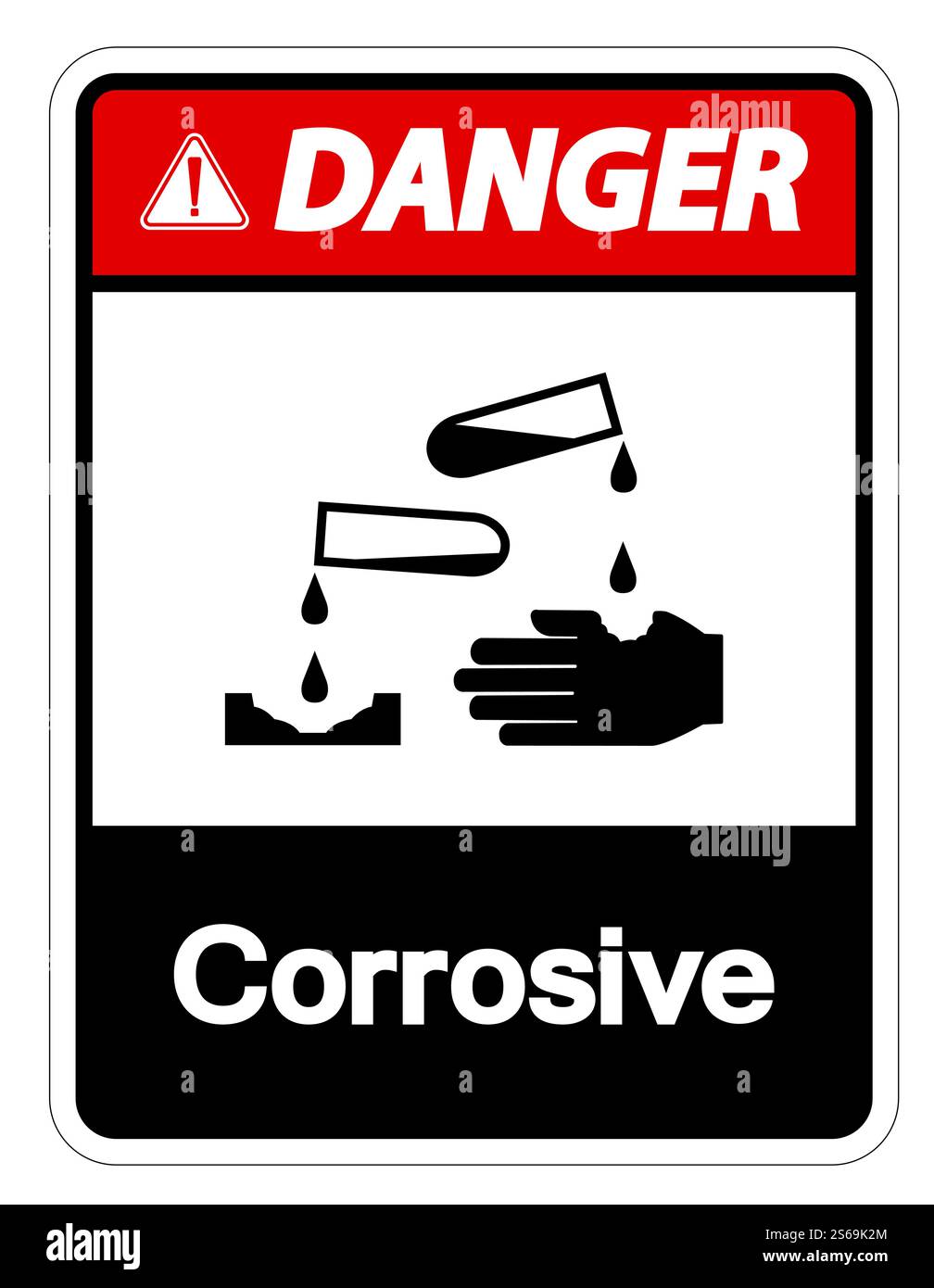 Danger Corrosive Symbol Sign Isolate On White Background,Vector ...