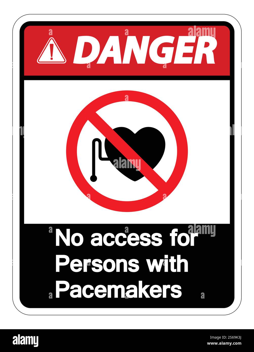 Danger No Access For Persons With Pacemaker Symbol Sign Isolate On ...