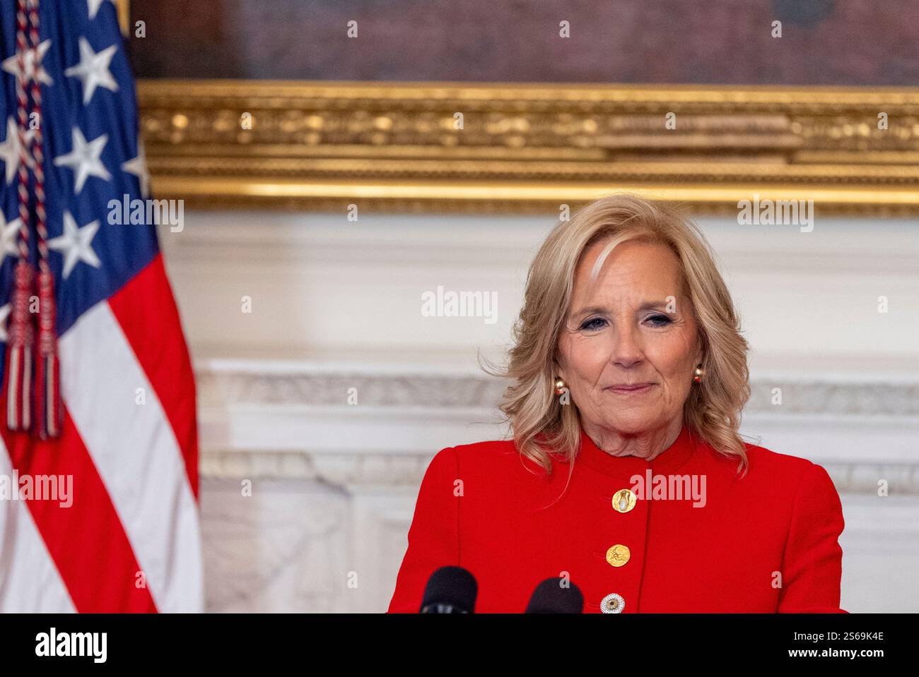 First lady Jill Biden speaks during a Joining Forces event to celebrate ...