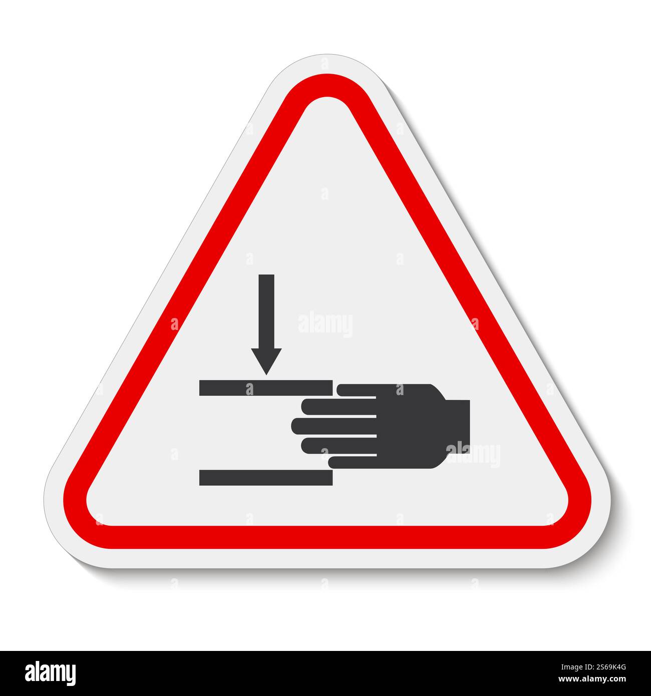 Beware Of Crushing Hand Symbol Isolate On White Background,Vector ...