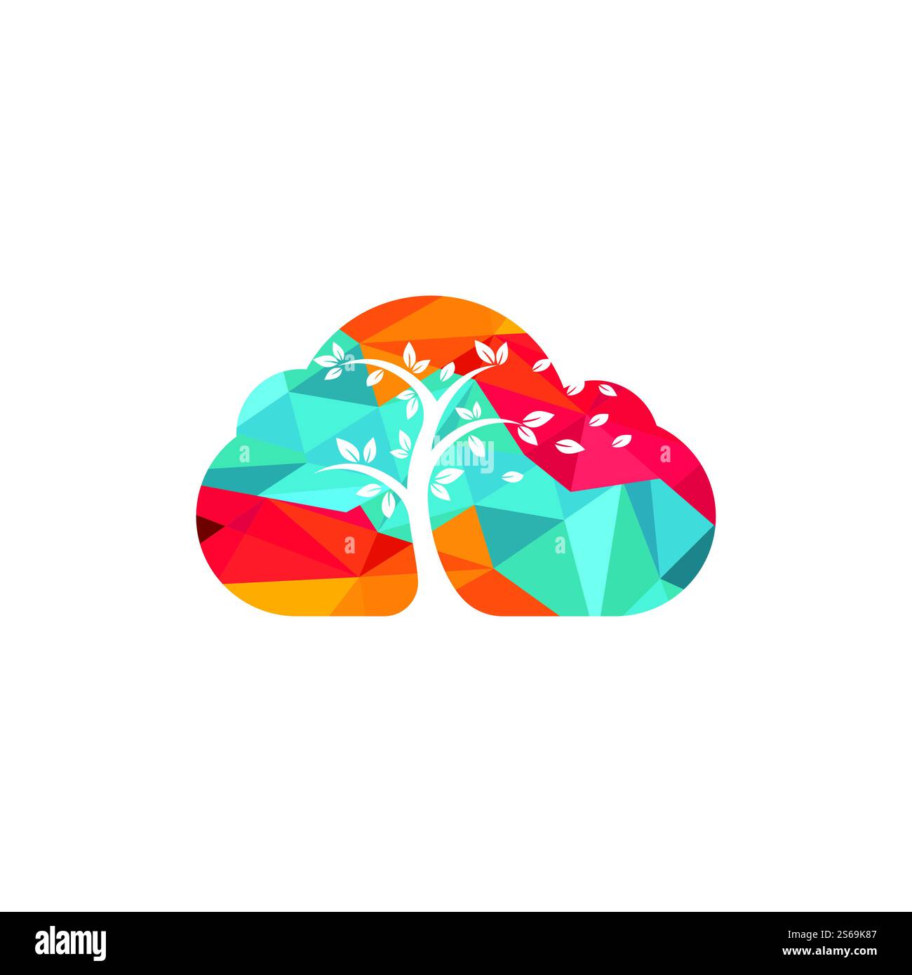Cloud tree logo design. Nature cloud logo design concept vector Stock Vector Image & Art - Alamy