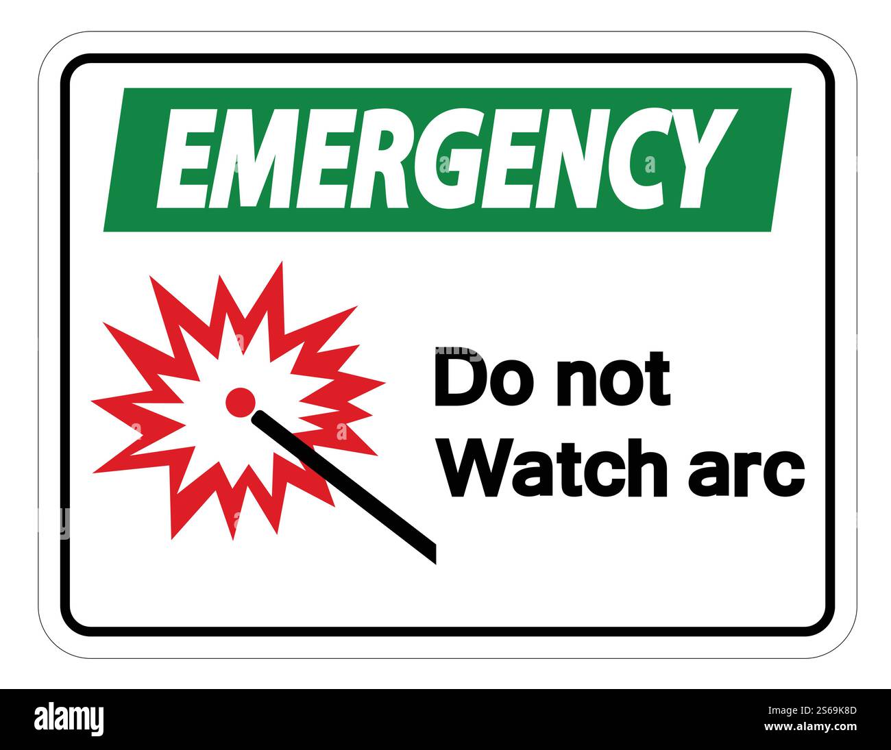 Emergency Do Not Watch Arc Symbol Sign Isolate On White Background ...