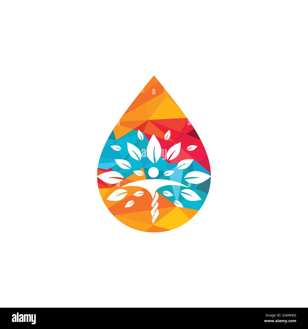Water drop with human tree icon vector logo design. Nature plant water ...