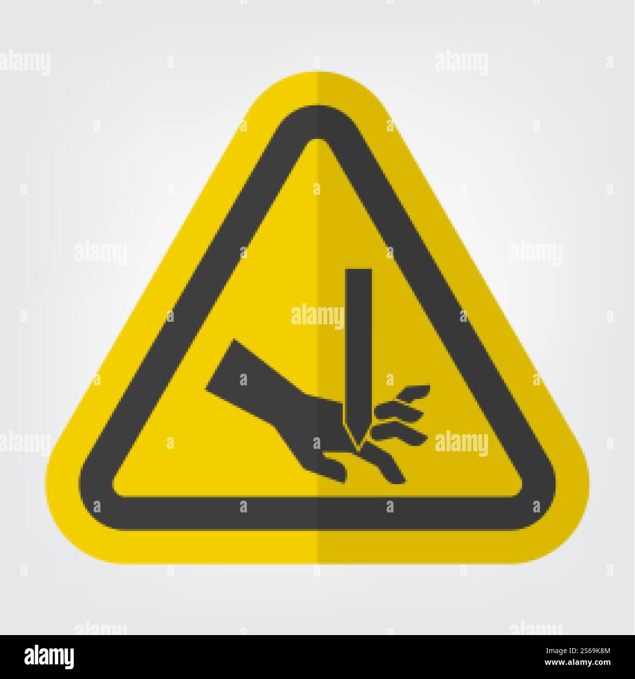 Cutting of Fingers Straight Blade Symbol Sign Isolate On White ...