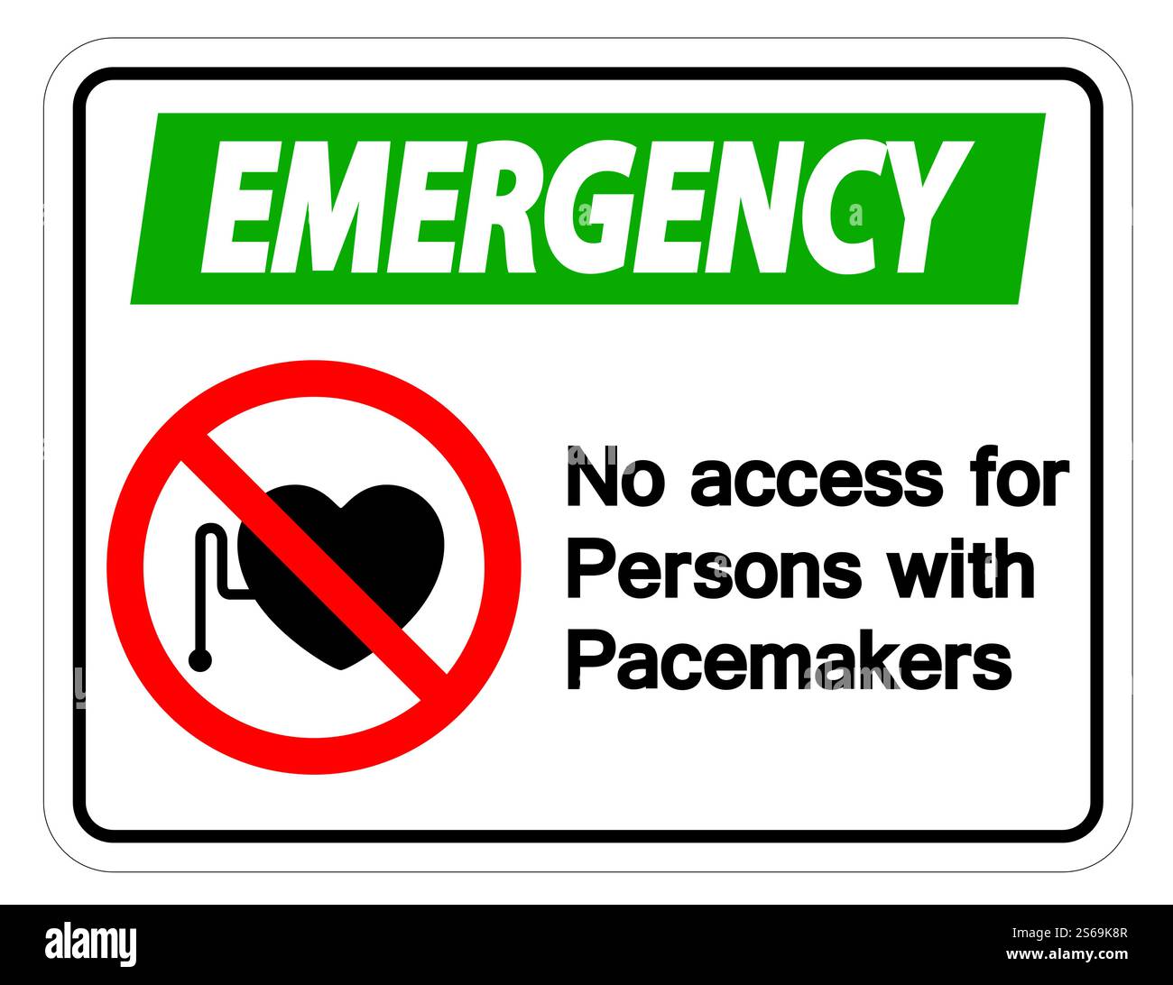 Emergency No Access For Persons With Pacemaker Symbol Sign Isolate On ...