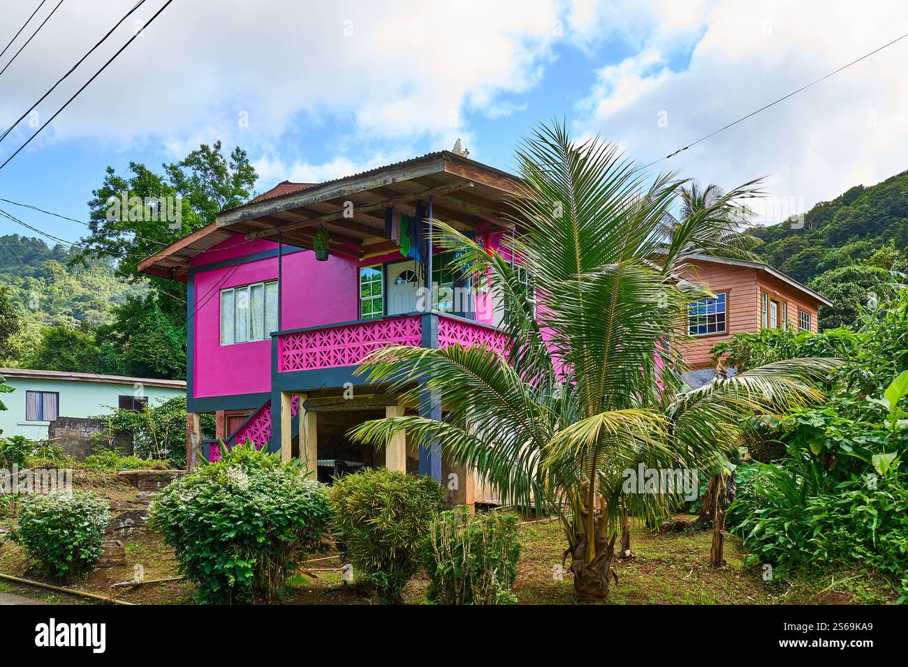 Grenada, Caribbean - 10 January 2025: A colorful, typical Caribbean ...