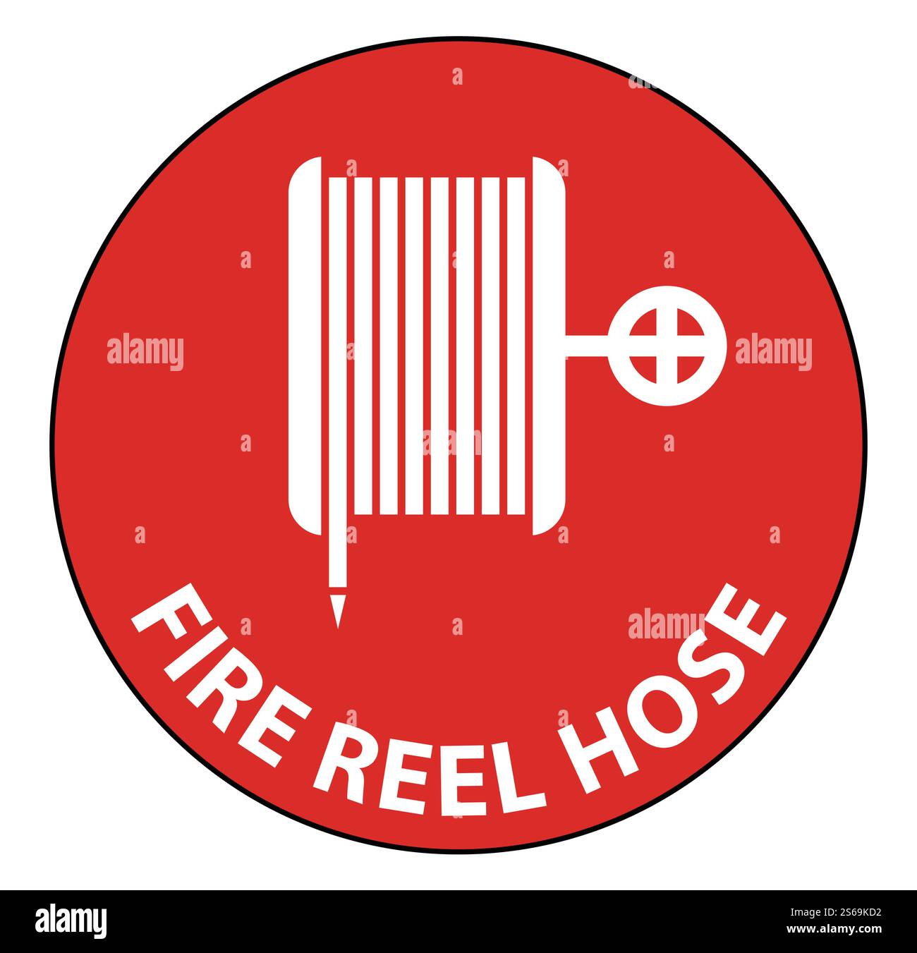 Fire Reel Hose Floor Sign on white background,Vector illustration Stock ...