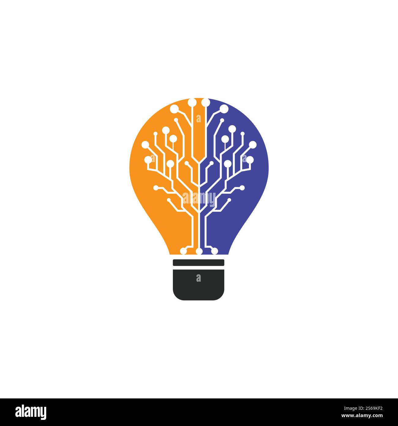 Modern Tech Bulb logo design concept. Pixel Technology Bulb Idea logo ...