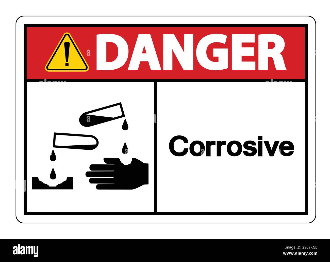 Danger Corrosive Symbol Sign Isolate On White Background,Vector ...