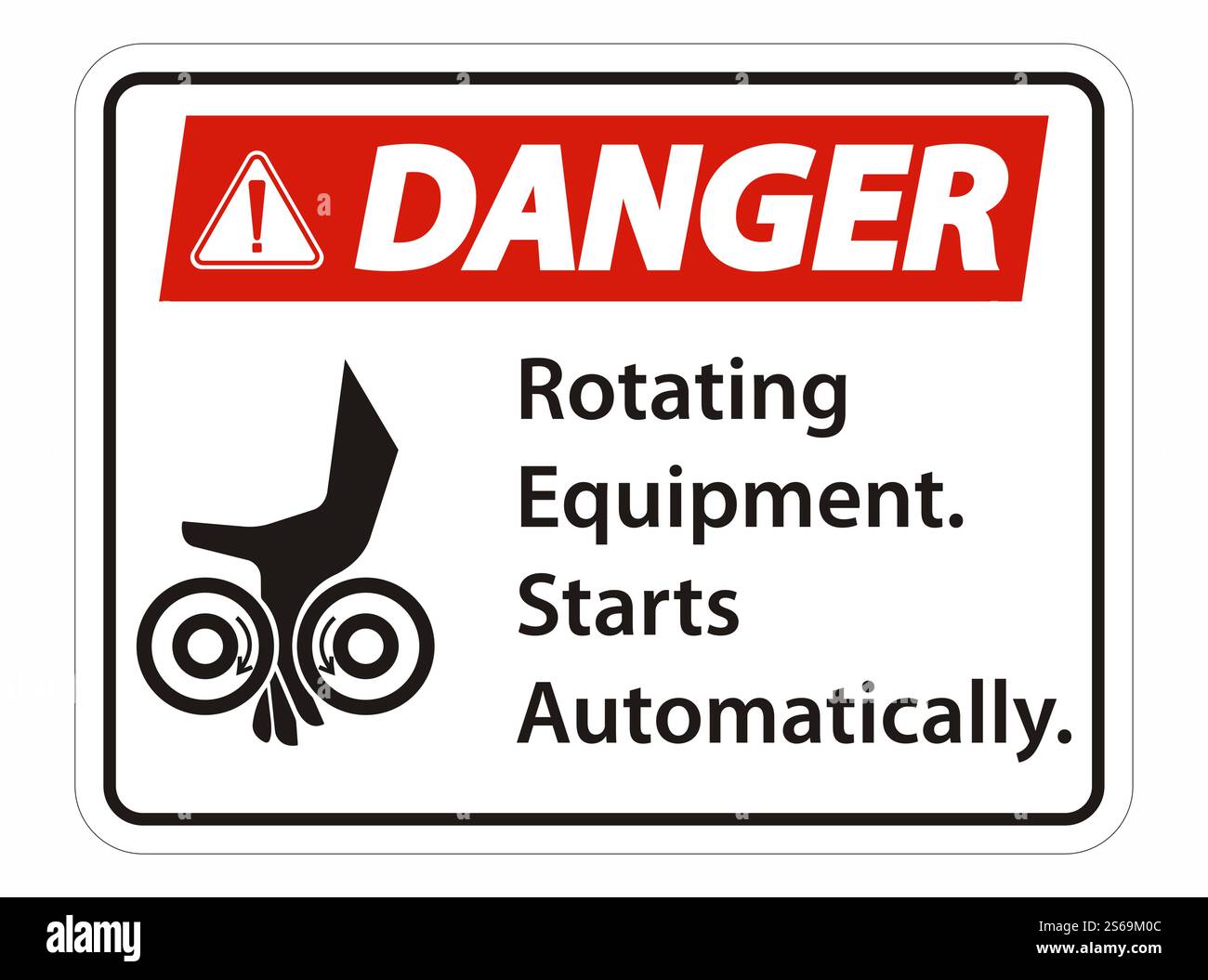 Rotating Equipment.Starts Automatically Symbol Sign Isolate on White ...