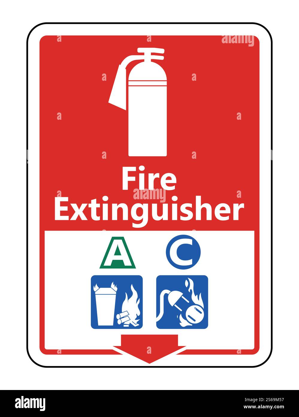Symbol Fire Extinguisher A C Sign on white background,Vector ...