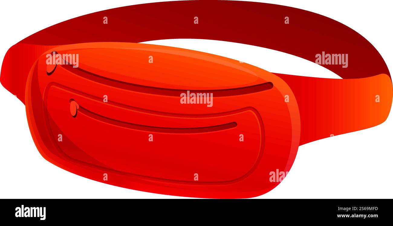 Red waist bag icon. Cartoon of red waist bag vector icon for web design ...