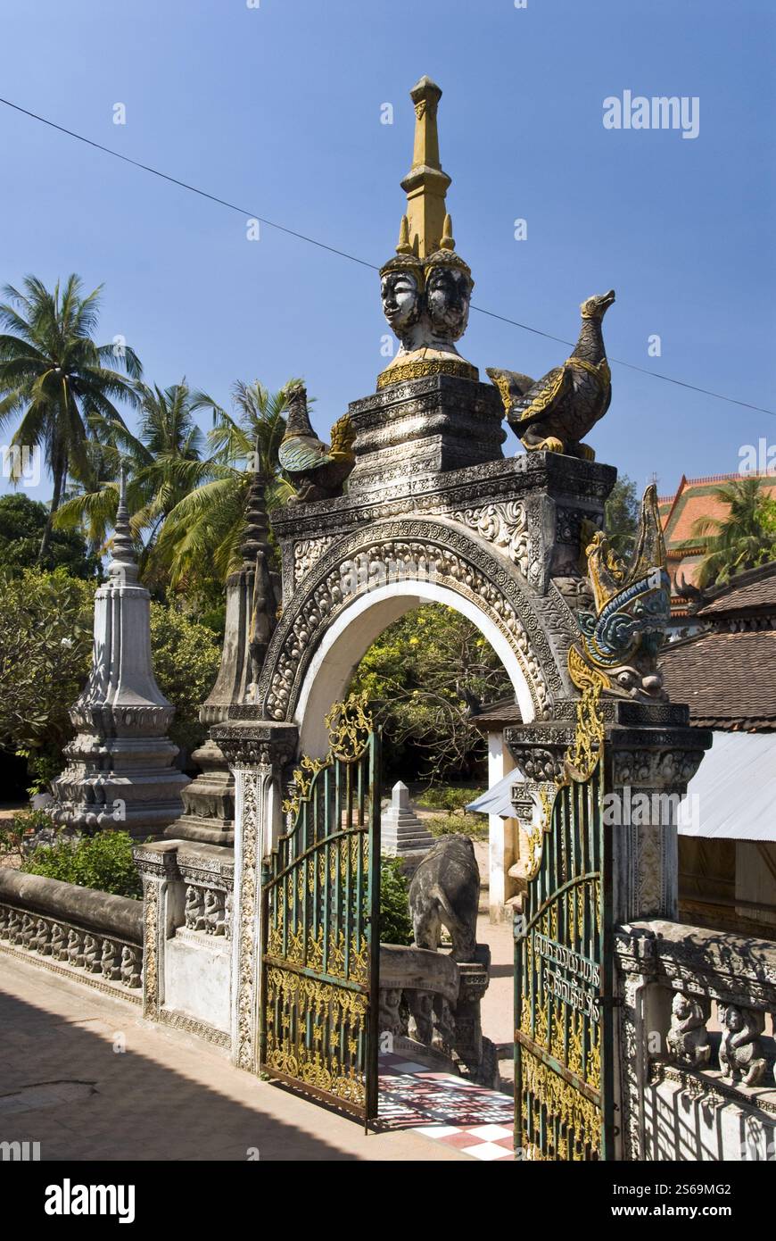 Entrance gate to Wat Bo, one of the oldest Buddhist temples in Siem ...